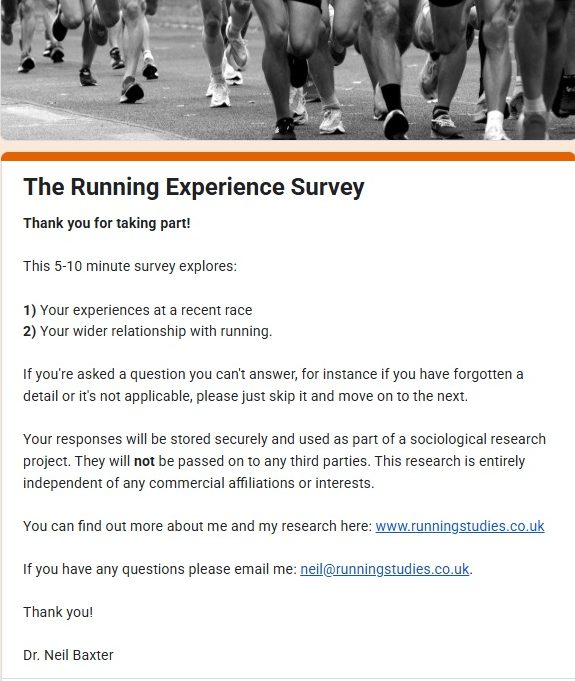 Running Survey - Running Studies